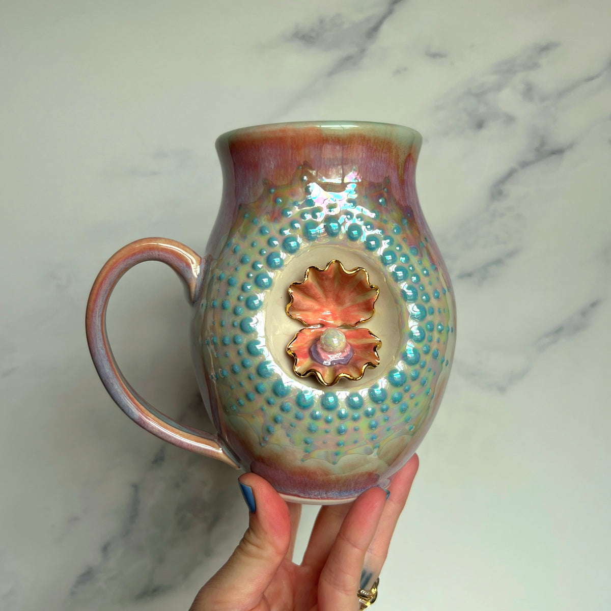 PRE-ORDER Pearl Clam Mug, Iridescent Porcelain Pottery Mug – Diverse ...